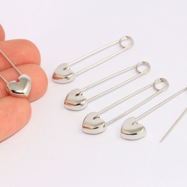 Heart Safety Pin - Etsy