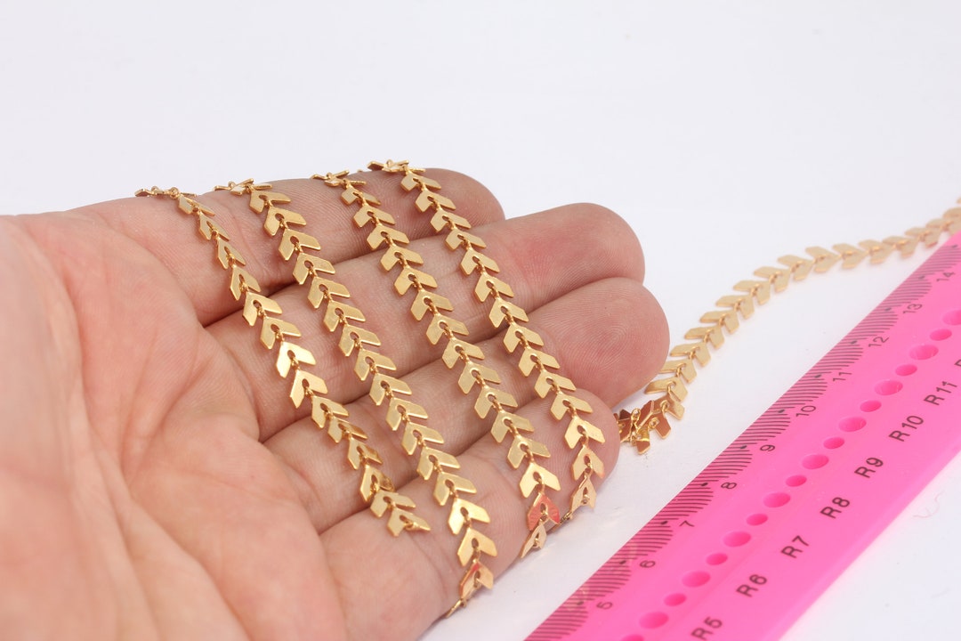 6mm Shiny Gold Arrow Chains, Chevron Chain, Arrow Bar Chain, Bulk Chain ...