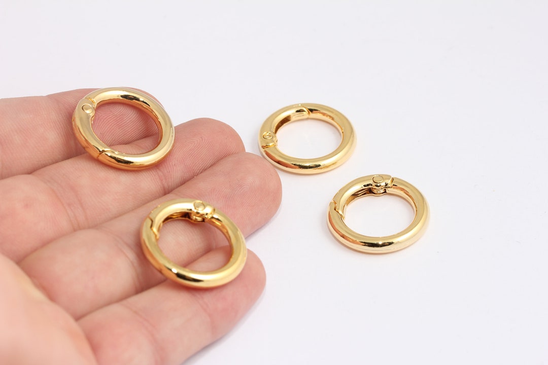 24mm Shiny Gold Round Clasps, Necklace Closures, Gold Spring Clasps ...