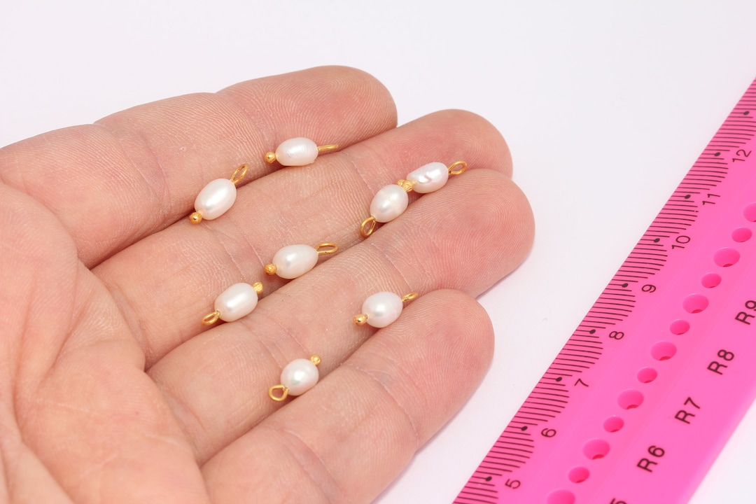 5x12mm Pearl Charms, Natural White Freeform Pearls, Pearl Bracelet ...