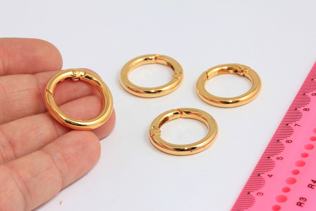 26mm 24k Shiny Gold Round Clasps, Strong Spring Clasp, Gold Spring ...