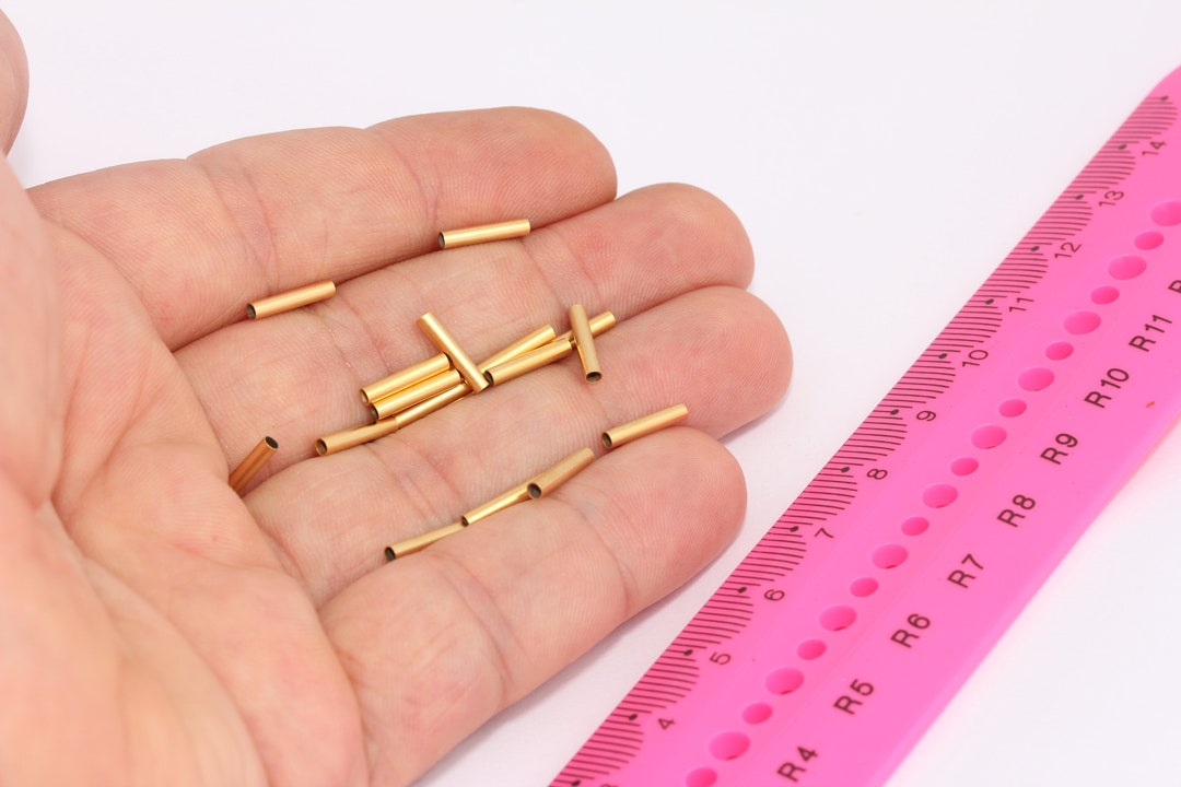 2x10mm 24k Matt Gold Spacer Tubes, Tube Beads, Round Tubes, Round Tubes ...