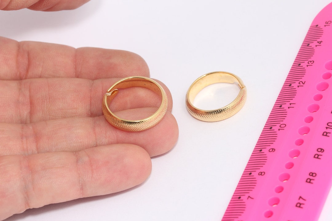 17-18mm 24k Shiny Gold Snake Rings, Gold Linear Rings, Snake Texture ...