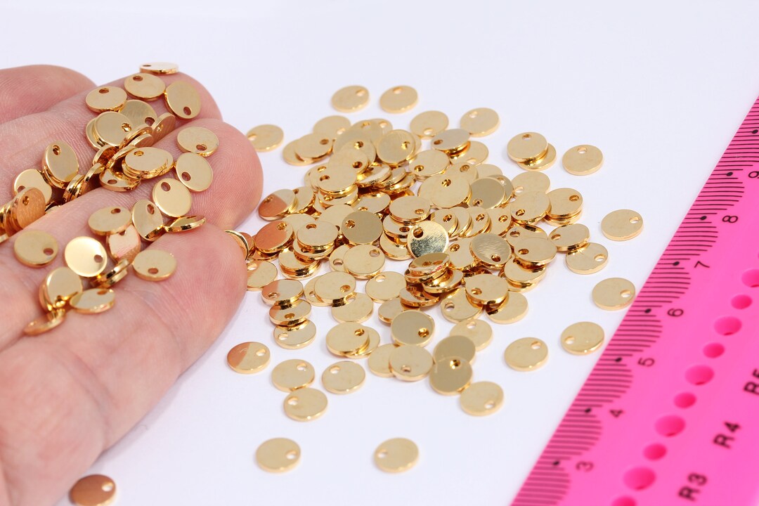 8mm 24k Shiny Gold Coins, Drop Charms, Round Charms, Stamping Blanks ...