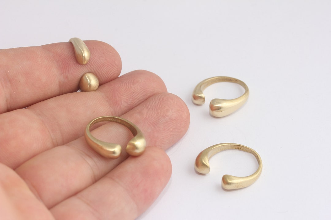 16x17mm Raw Brass Rings, Adjustable Ring Settings, Statement Ring ...