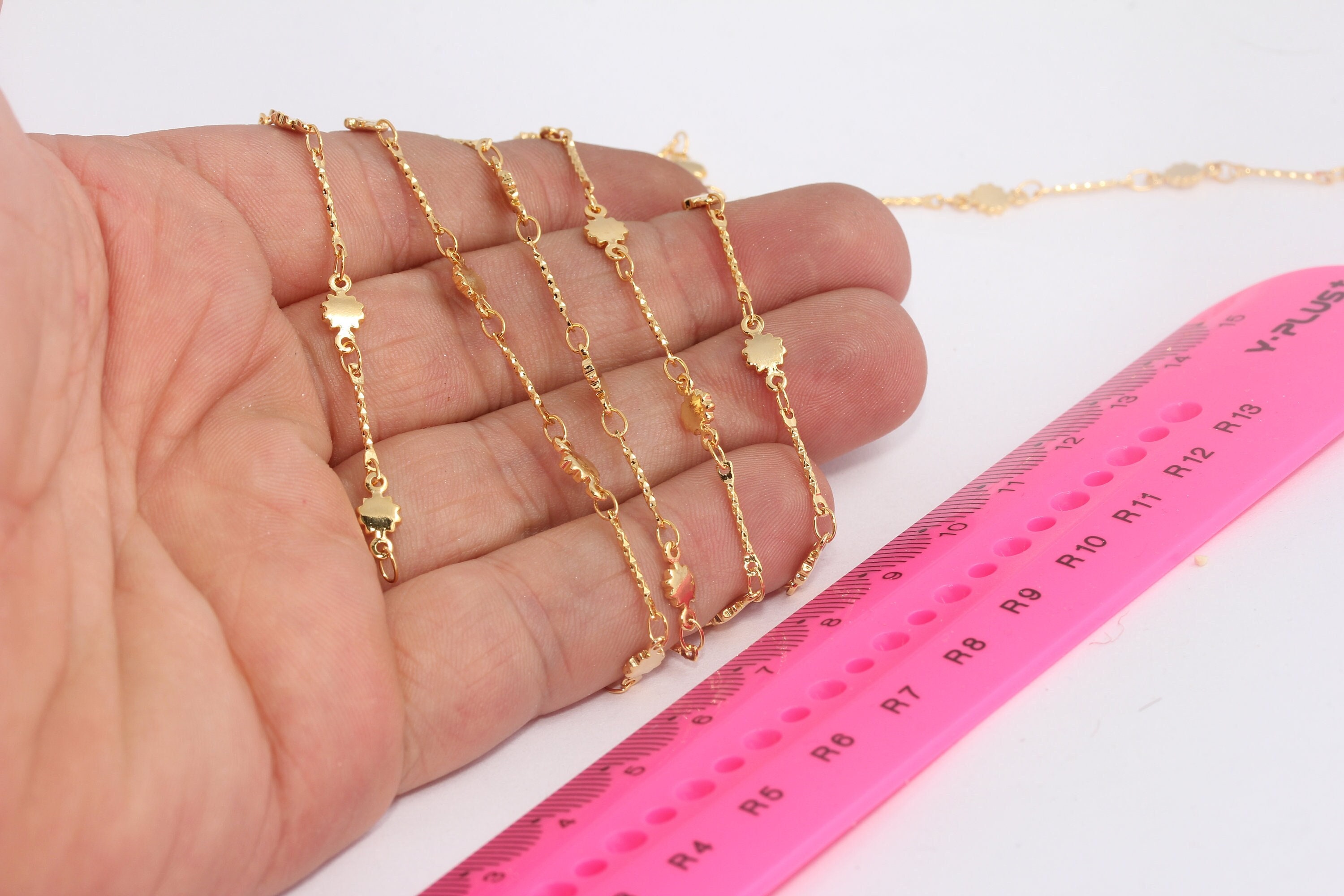 5x9mm 24k Shiny Gold Sun Chain Gold Soldered Chain Ankle - Etsy