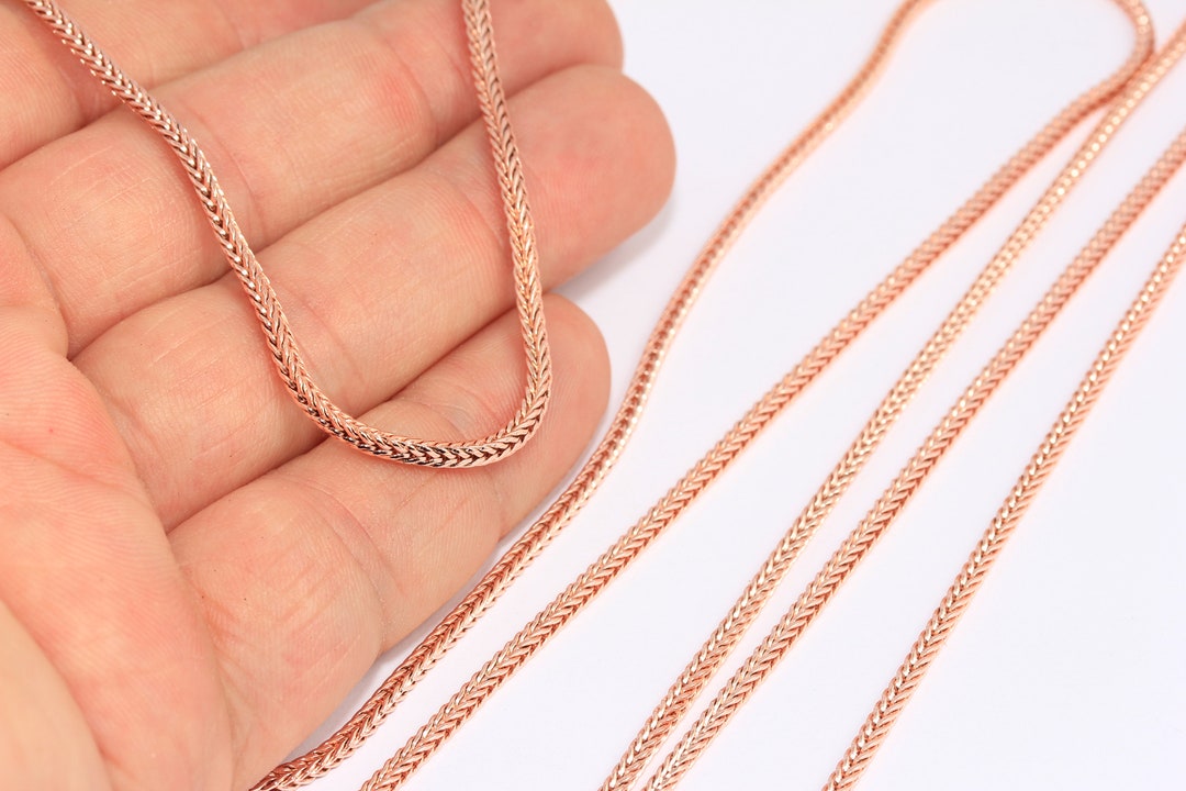 2,2mm Rose Gold Cable Chains, Knitted Chains, Snake Chains, Rope Chain ...