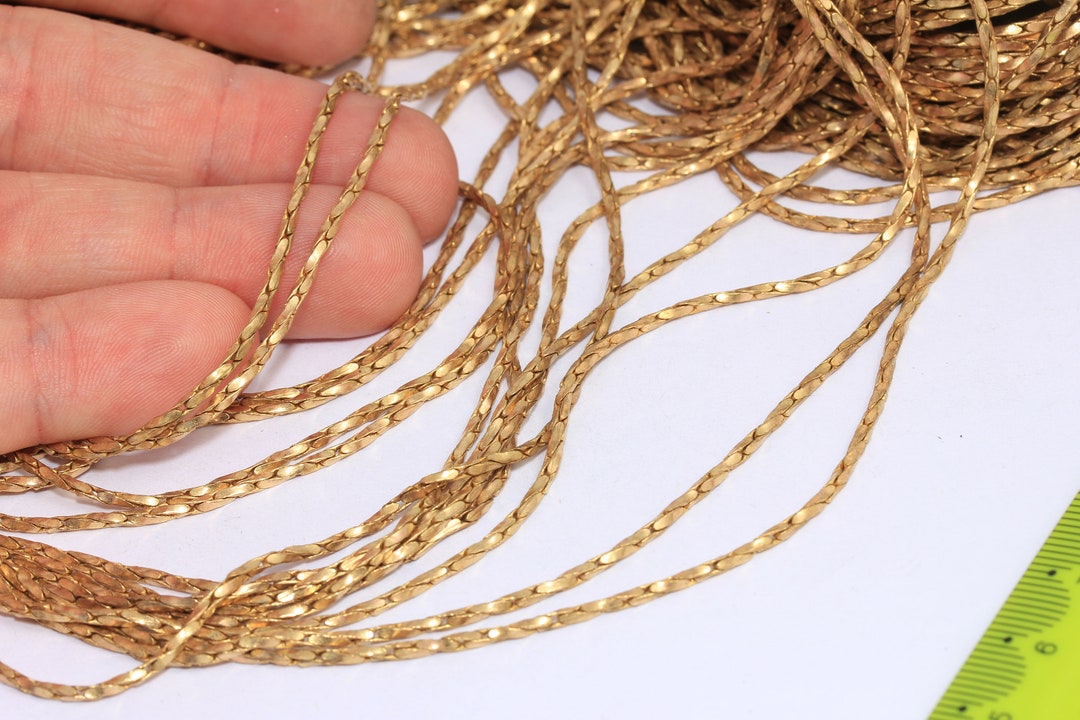 1,8mm Raw Brass Snake Chain, Tiny Snake Chain, Snake Chain Necklace ...