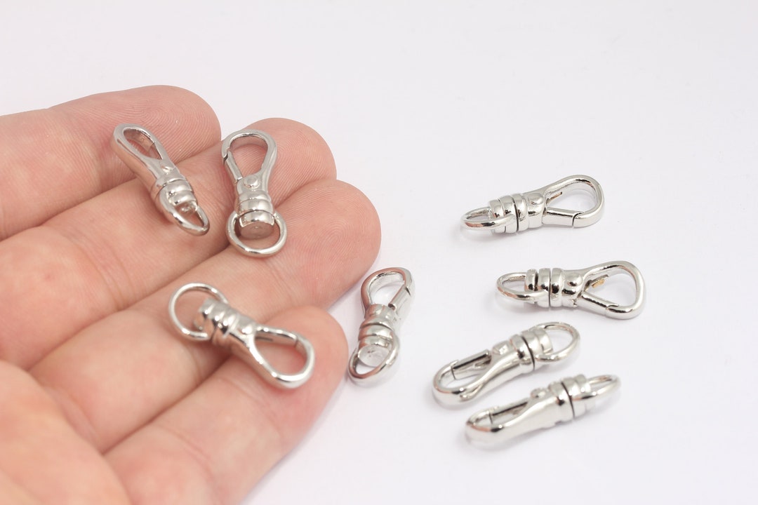 10x25mm Rhodium Plated Swivel Clasp, Key Ring Clasps Claw Clasp ...