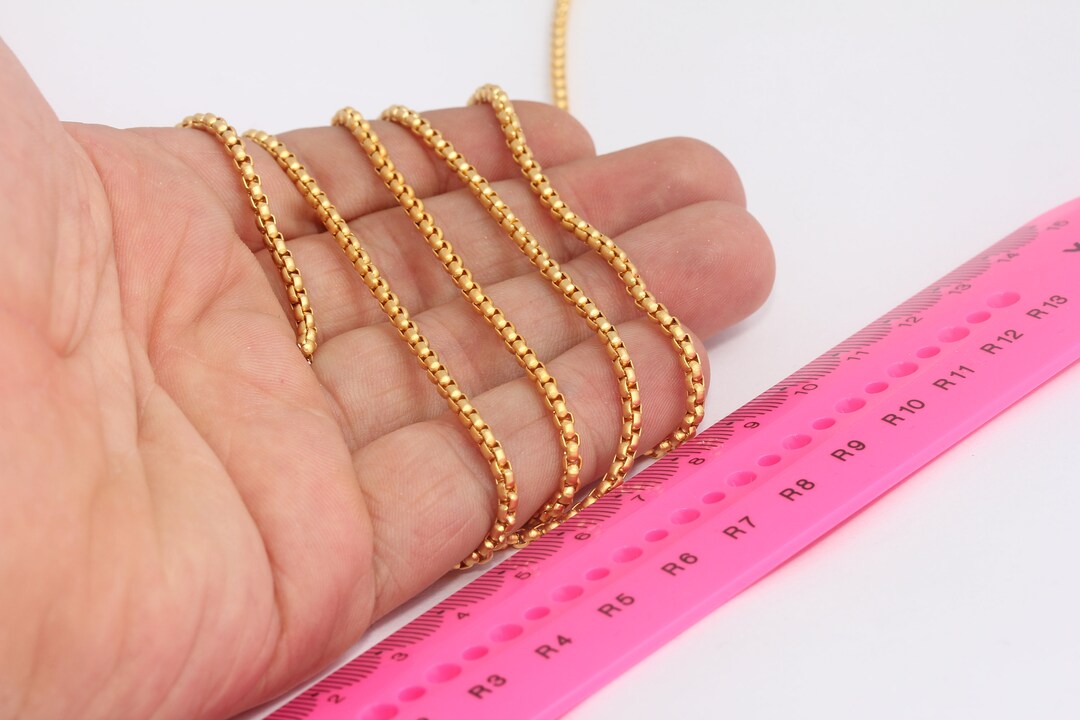 2,8mm 24k Matt Gold Rolo Chain, Soldered Chains, Soldered Chains, Gold ...