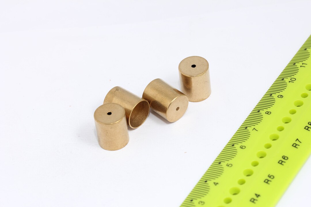12x14mm Raw Brass End Cap, Solid Brass End Cap, Cord End Caps, Tube End Cap, Large Leather Cord ...