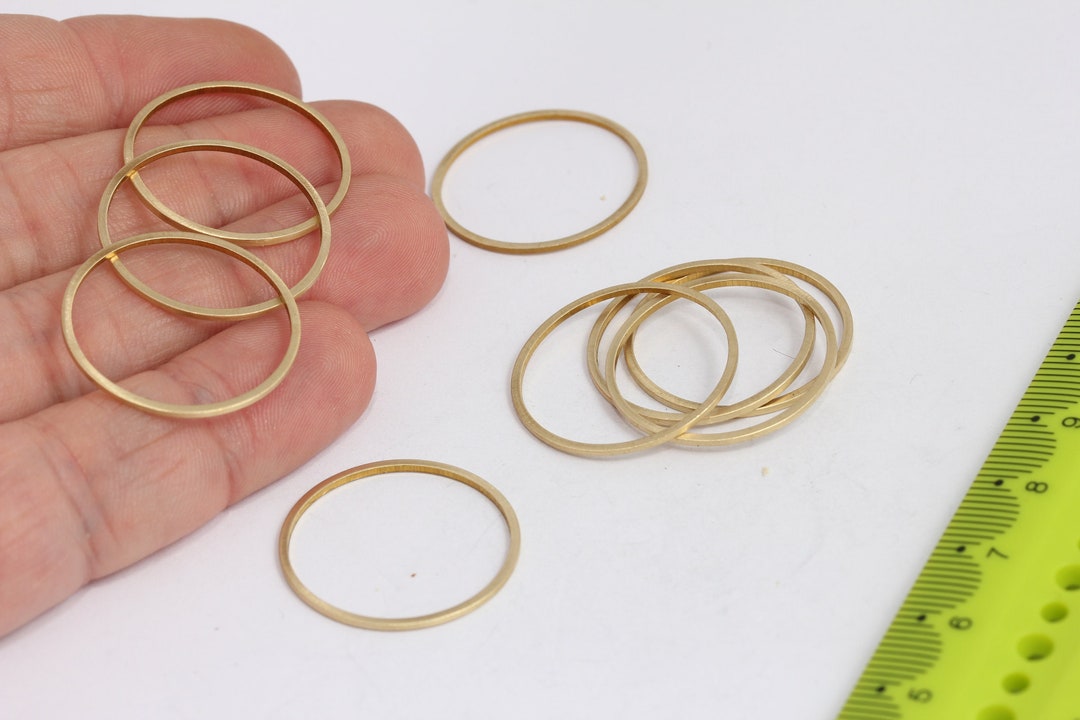 25mm Raw Brass Closed Ring, Connectors, Round Connector, Brass Hoops ...