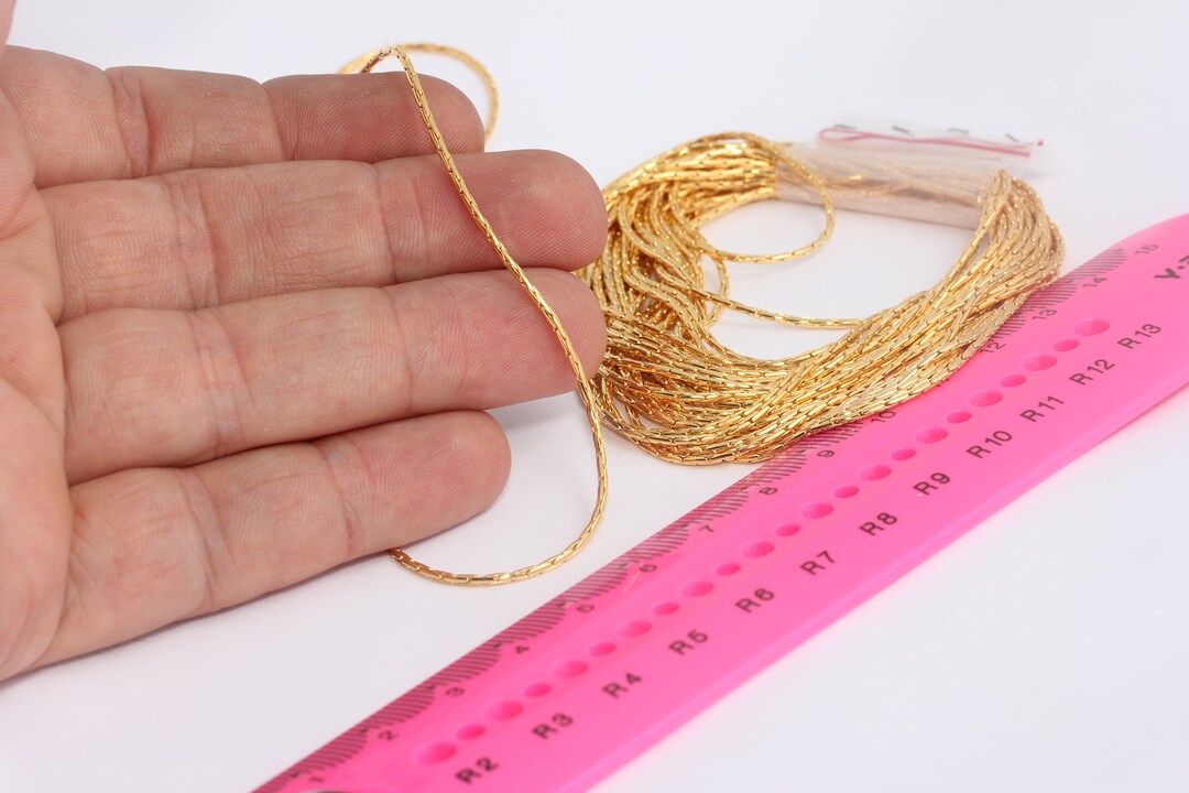 1,2mm 24k Shiny Gold Plated Snake Chains, Gold Plated Mesh Chains ...
