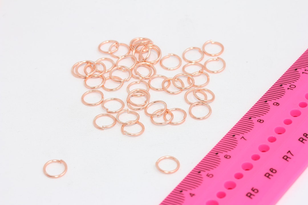 20 Ga 8mm Rose Gold Plated Jump Rings, Rose Gold Connector, Open Jump ...