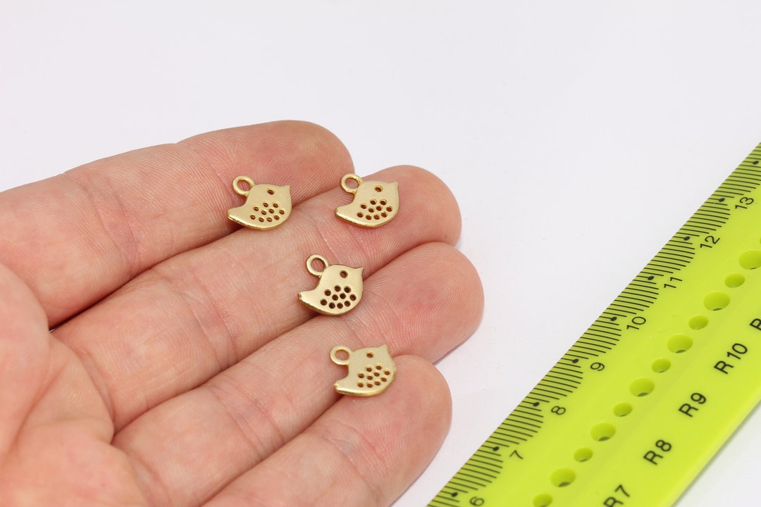 Raw Brass Finch Charms, Bird Charms, Brass Bird Charms, Bracelet Charms ...