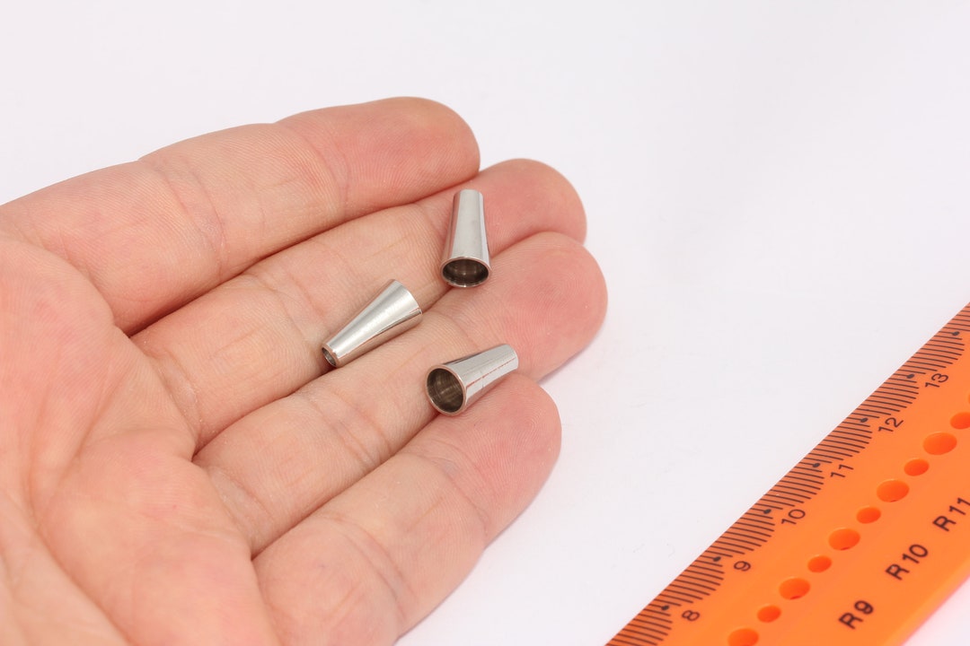 15mm Silver Plated End Cap, Silver Cone Cap, Long End Cap, Tassel End ...
