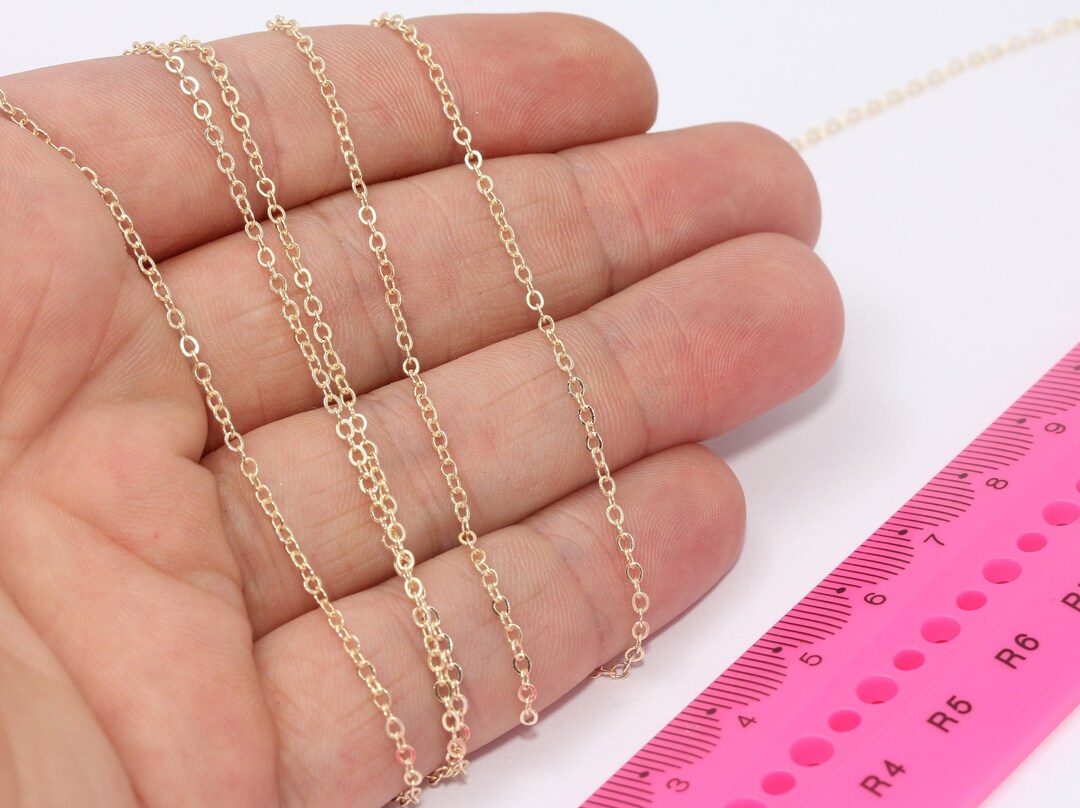 1,5x2mm Gold Tone Cable Chain, Bulk Lot Chain, Tiny Cable Chain, Gold ...