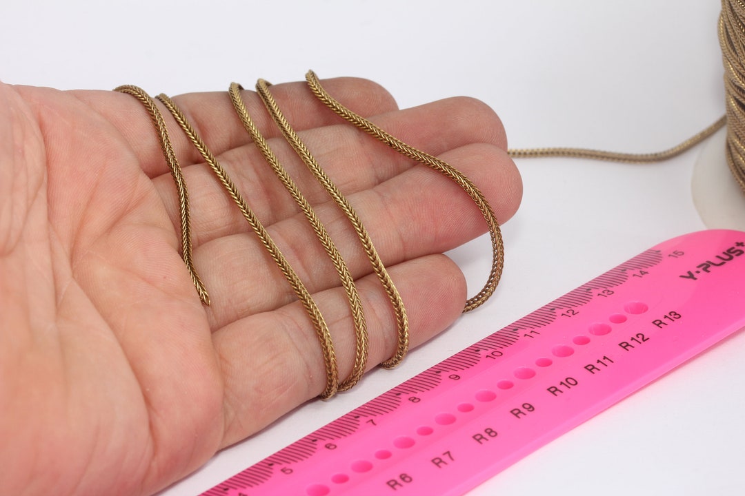 1,6mm Raw Brass Snake Chains, Brass Mesh Chains, Brass Rope Chain ...