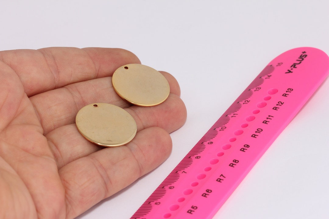 25mm 24k Shiny Gold Round Charms, Round Disc, Personalized Disc, Gold ...