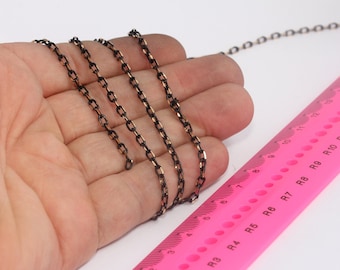 3 Feet Matte Black Plated Chains-rolo 3mm 420C07 - Etsy