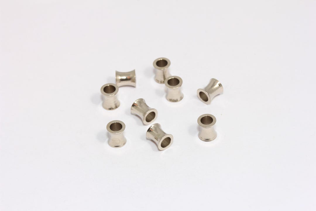 Rhodium Plated Tubes, Bead Core, Inner 4mm, Channel Bead Cores, Silver ...