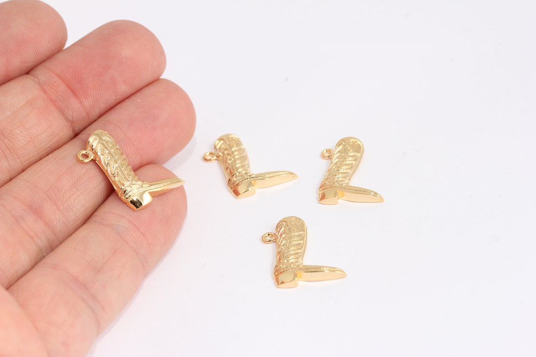 3 Pcs 24k Shiny Gold Boot Charms, Cowboy Boots Charms, MBGSLM741 - Etsy
