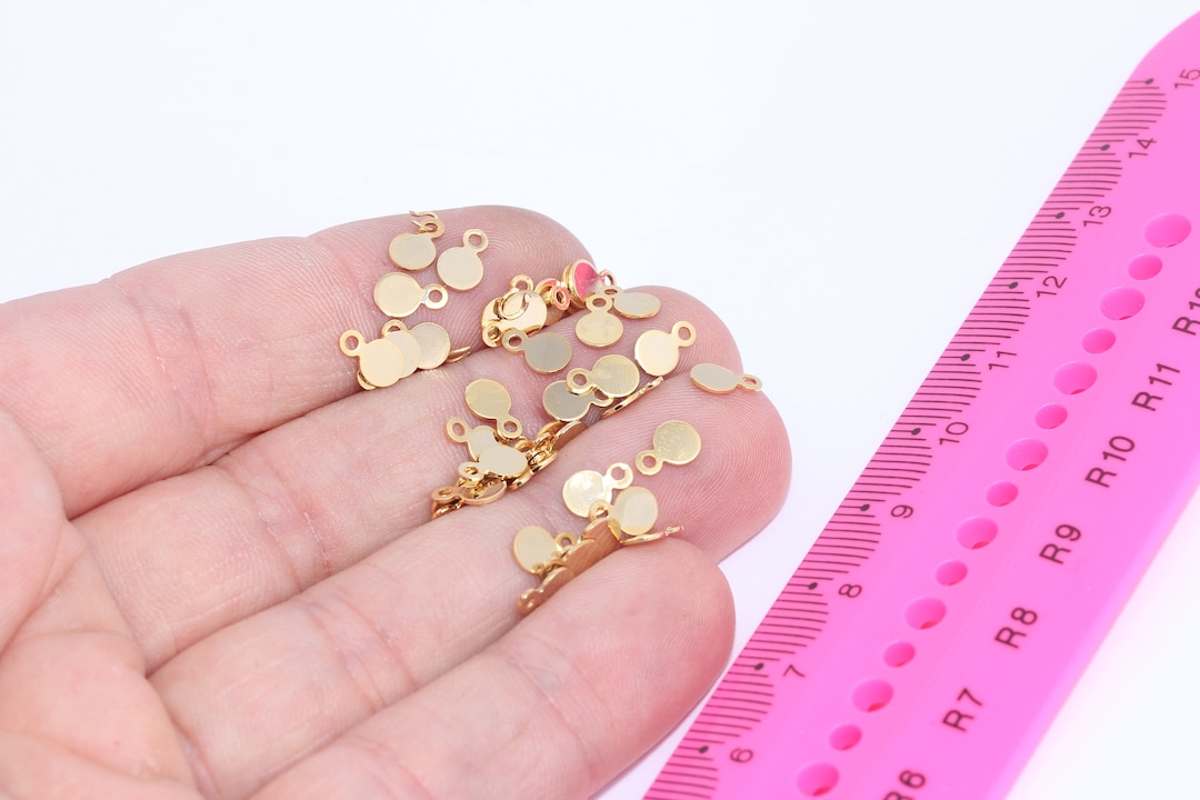 4x7mm 24k Shiny Gold Coin Charms, Stamping Disc, Round Charms ...