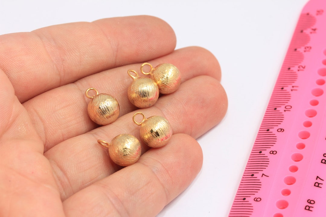 10mm 24k Shiny Gold Ball Beads, Ball Pendant, Drop Ball Beads, Ball ...