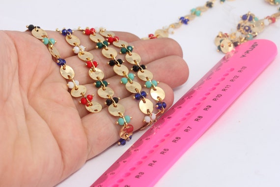 8mm 24k Shiny Gold Coin Chains Disc Coin Chains Beaded - Etsy
