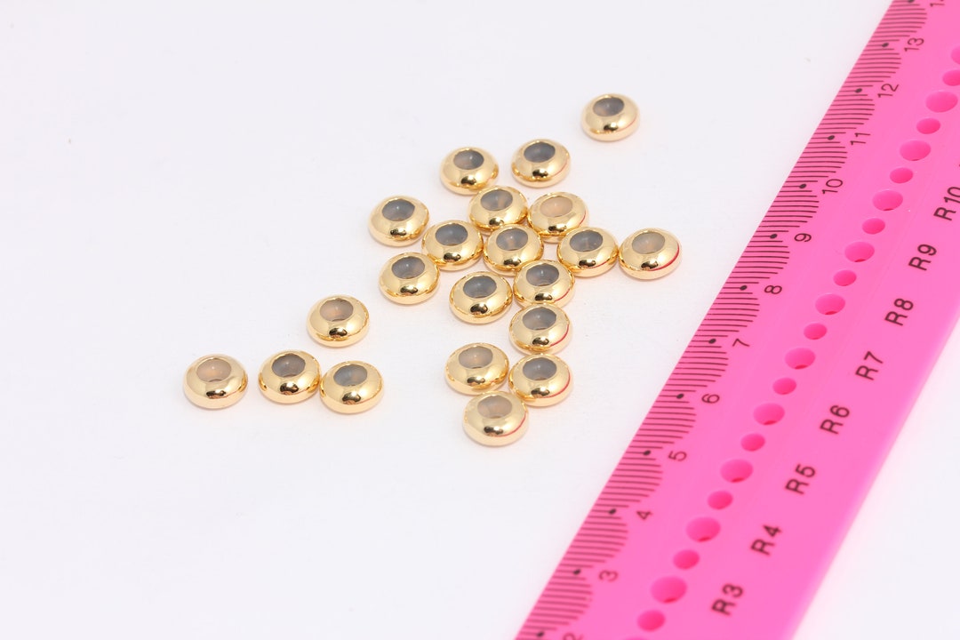 4x8mm 24k Shiny Gold Plated Rubber Stopper, Gold Necklace Beads MBGAE16 ...