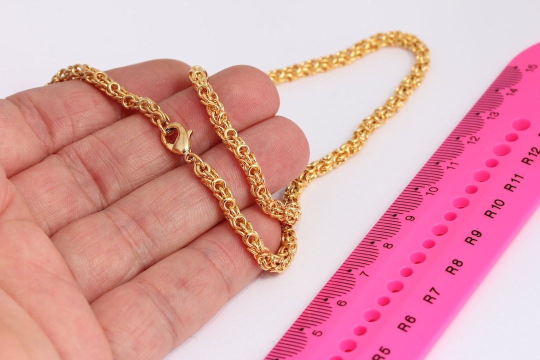 17'' 24k Shiny Gold Rope Necklace, Finished Rope Chain, Ready Made ...