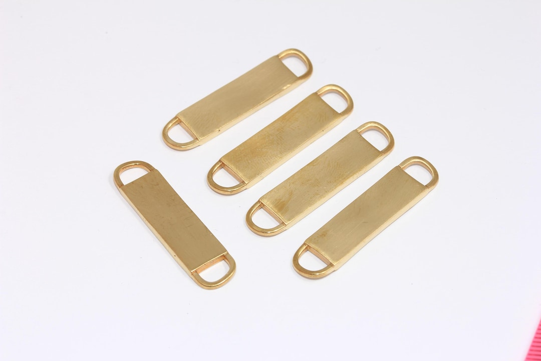 9x38mm Raw Brass Nameplate Bar, Rectangle Bar, Personalized Charms ...