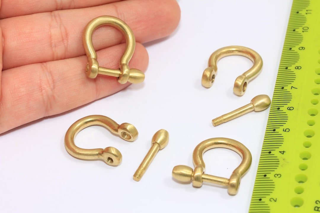 21x25mm Raw Brass Shackle Clasp, Nautical Bracelet Clasps, Anchor ...