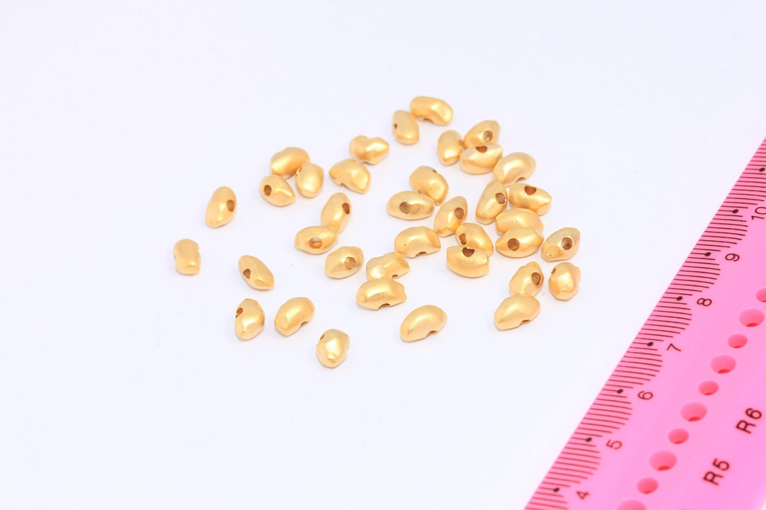 4,5x7mm 24k Matt Gold Oval Beads, Gold Potato Charms, Irregular Shape ...