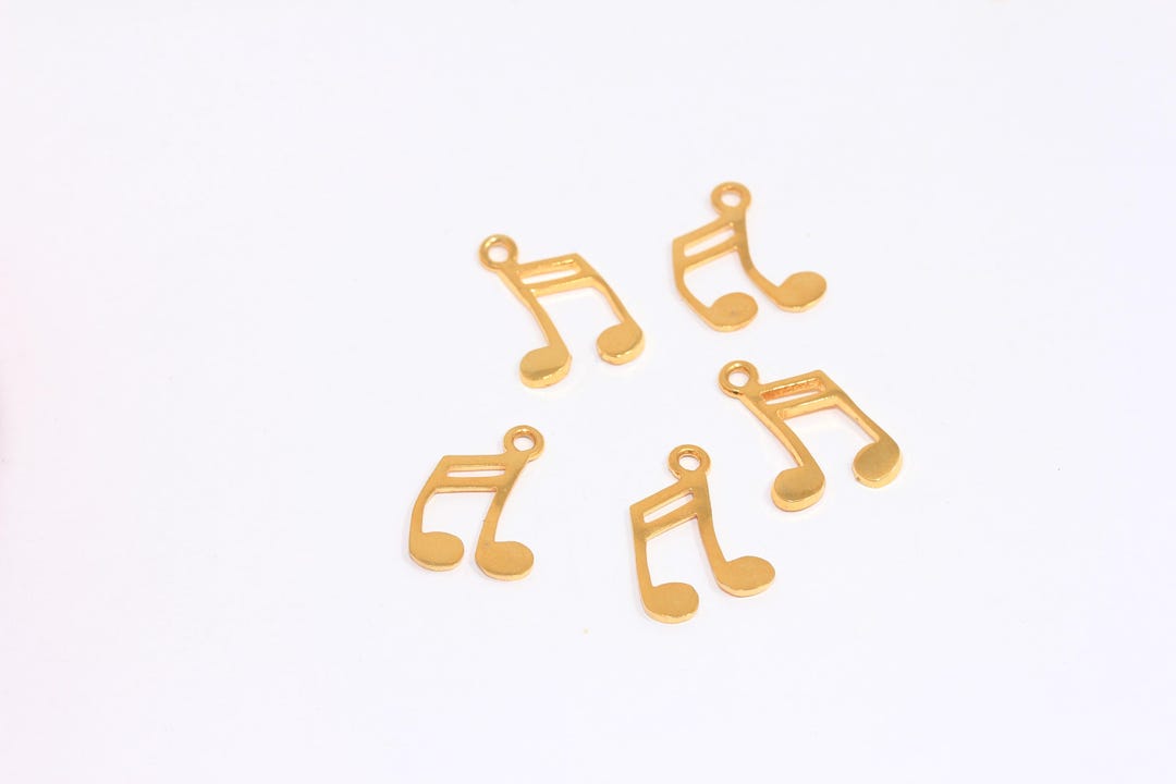 10x12mm 24k Shiny Gold Music Note Charm, Music Note Beads for Musicians ...