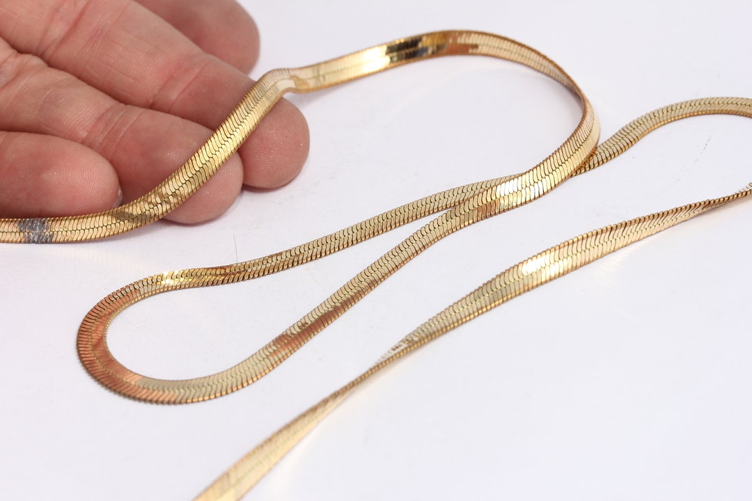 5mm Raw Brass Snake Chains, Brass Flat Snake Chain, MBGKPT31-1 - Etsy