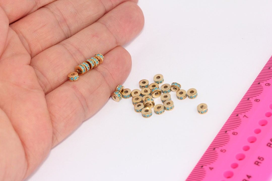 4,5mm Micro Pave Rondelle, Spacer Cz Rondelle, Cz Rondelle Beads, Cz ...