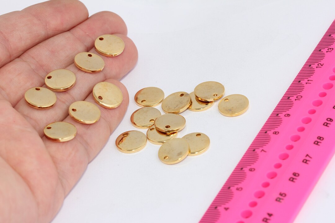 24k Shiny Gold Plated Coins, Round Charms, Disc Charms, Personalized ...