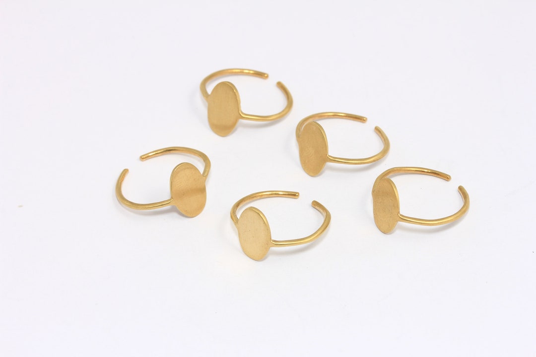 Raw Brass String Rings, Adjustable Rings, Oval Coin Ring, Raw Brass ...