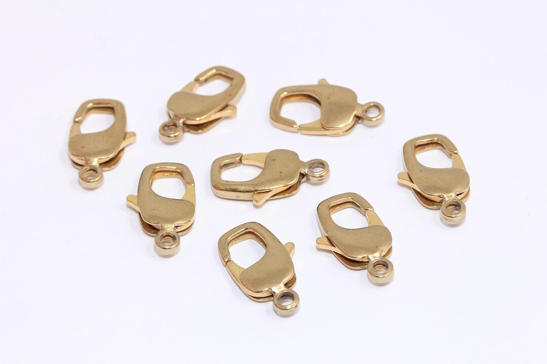 10x20mm Raw Brass Lobster Clasp, Square Claw Clasp, Raw Brass Lobster ...
