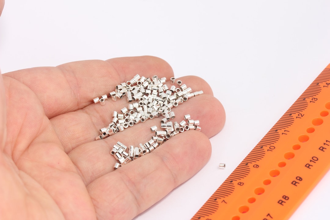2x2mm Silver Plated Crimp Beads, Crimp Tube, Small Crimp Tubes, Jewelry ...