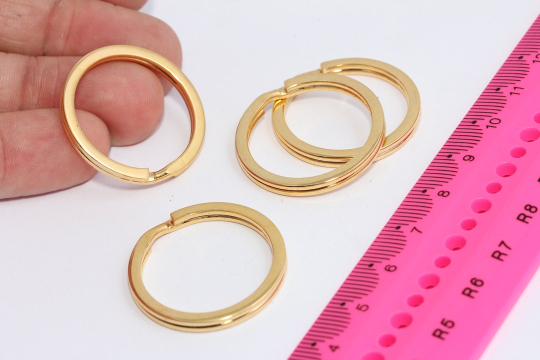 30mm 24k Shiny Gold Plated Key Chain Ring, Split Key Ring, MBGMTE853 - Etsy