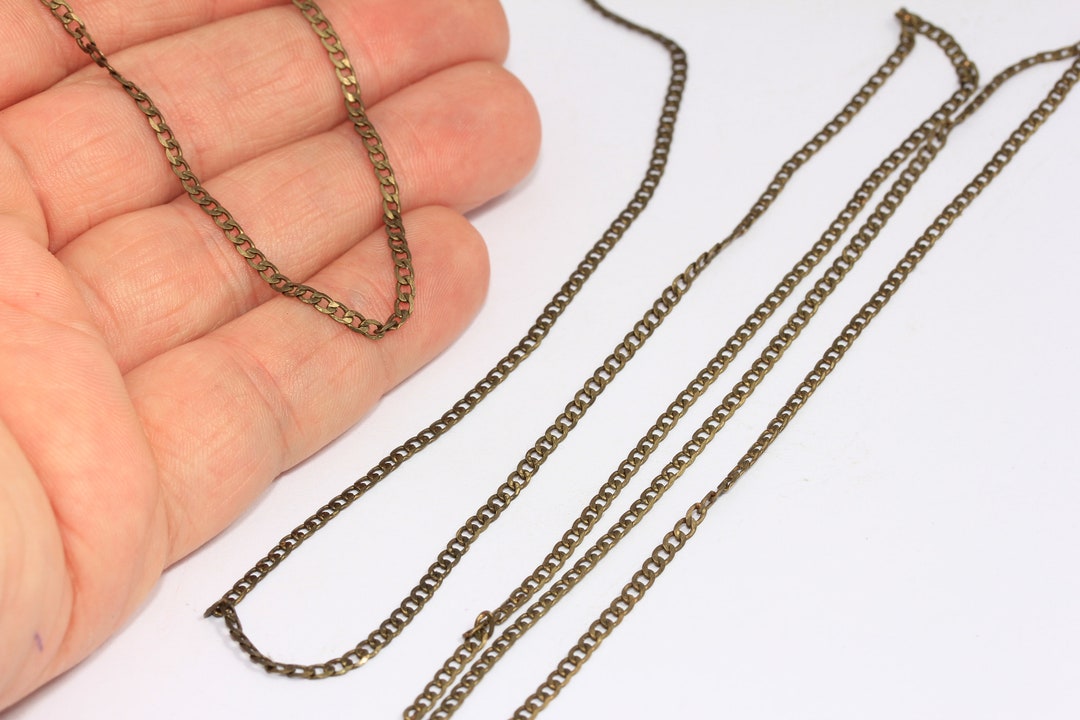 Antique Bronze Curb Chains, Soldered Flat Curb Chain, Bulk Lot Chains ...