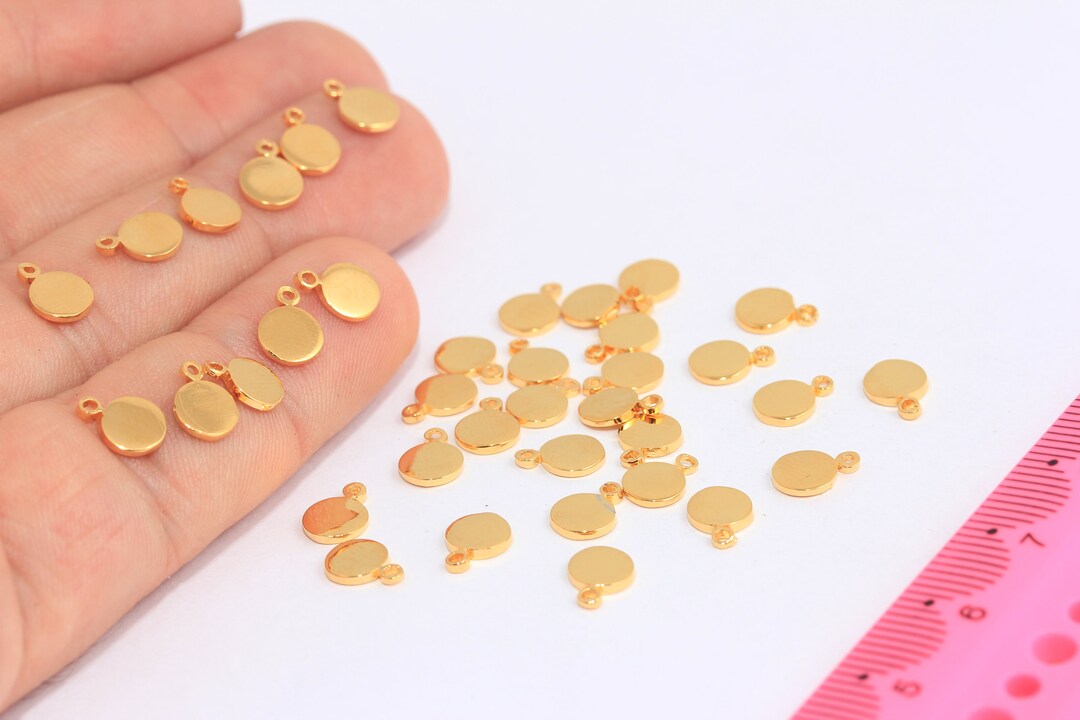 6mm 24k Shiny Gold Coin Charms, Stamping Disc, Stamping Coin Beads ...