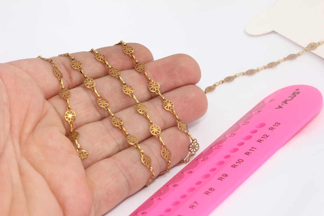 Raw Brass Filigree Chains, Soldered Chains, Bar Chains, Bracelet Chain ...