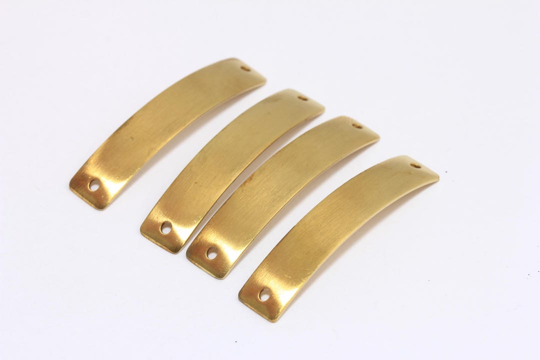 8x40mm Raw Brass Curved Bar, Bracelet Connector Bar, Raw Brass Stamping ...
