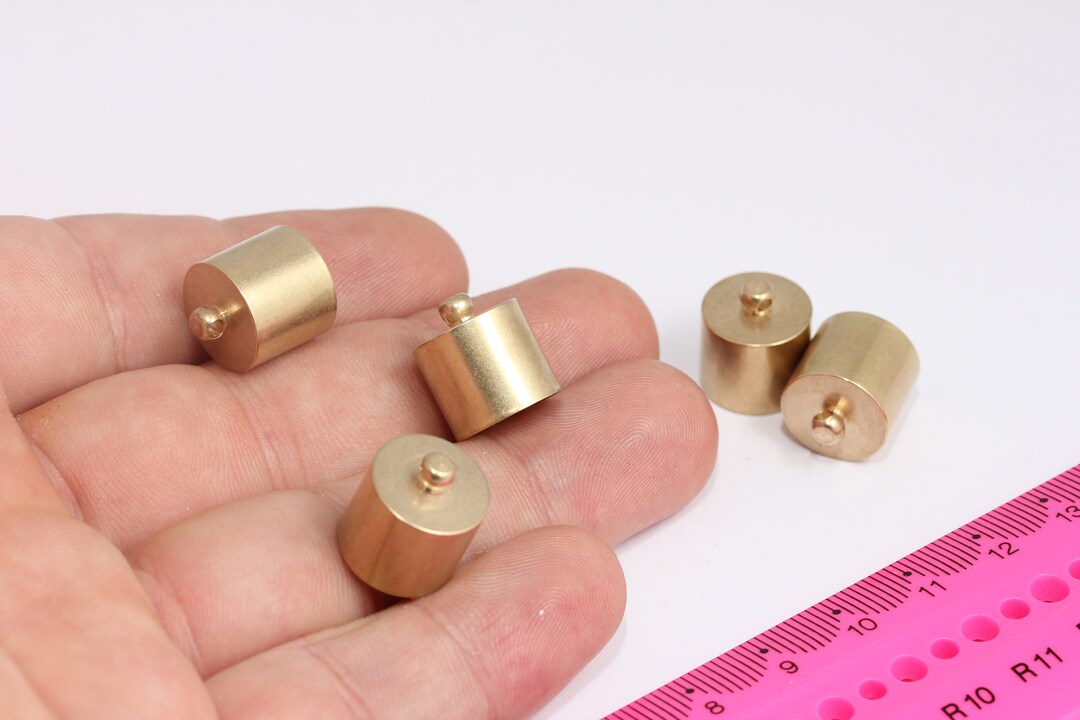 13x15mm Raw Brass End Caps, End Cap, Cord End, Tassel Caps, Tube End Cap, Large End Caps, Raw ...