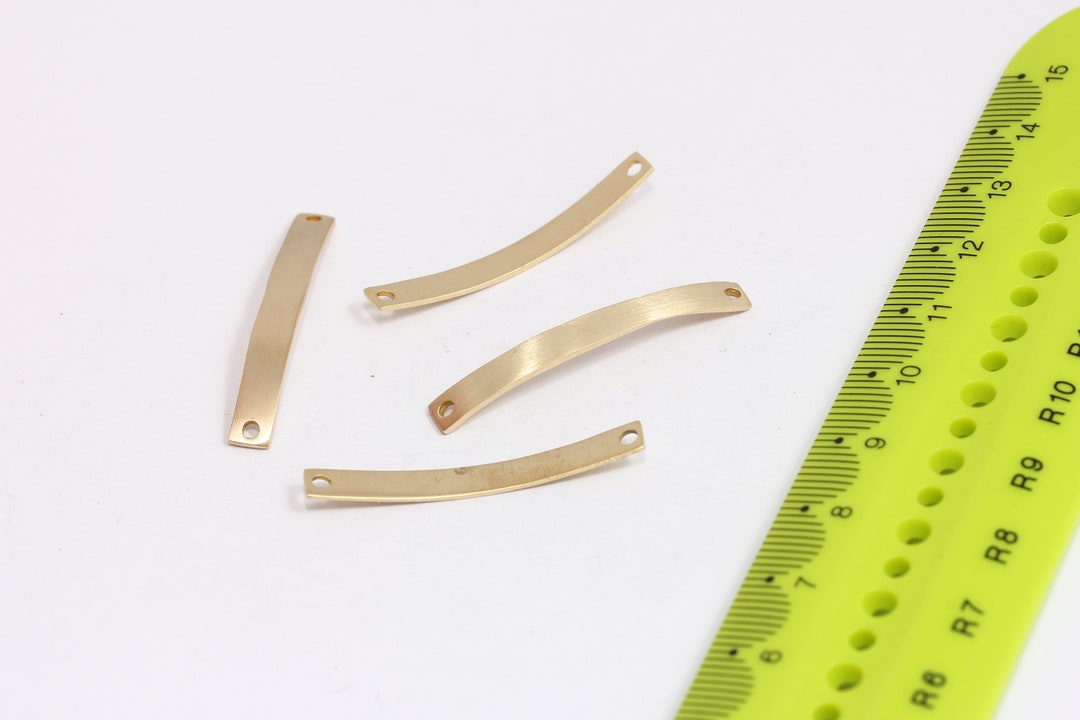 37mm Raw Brass Curved Bar, Connector, Connector Bar, Raw Brass Stamping ...
