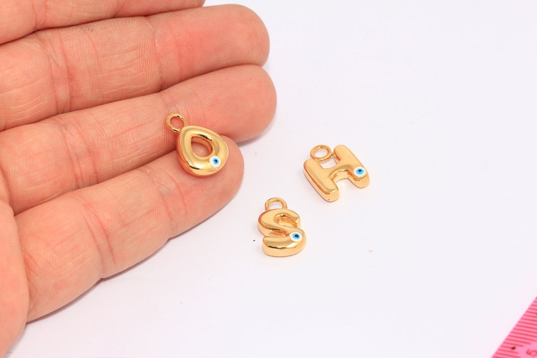 24k Shiny Gold Evil Eye Letter , Evil Eye Alphabet Letter , Initial ...