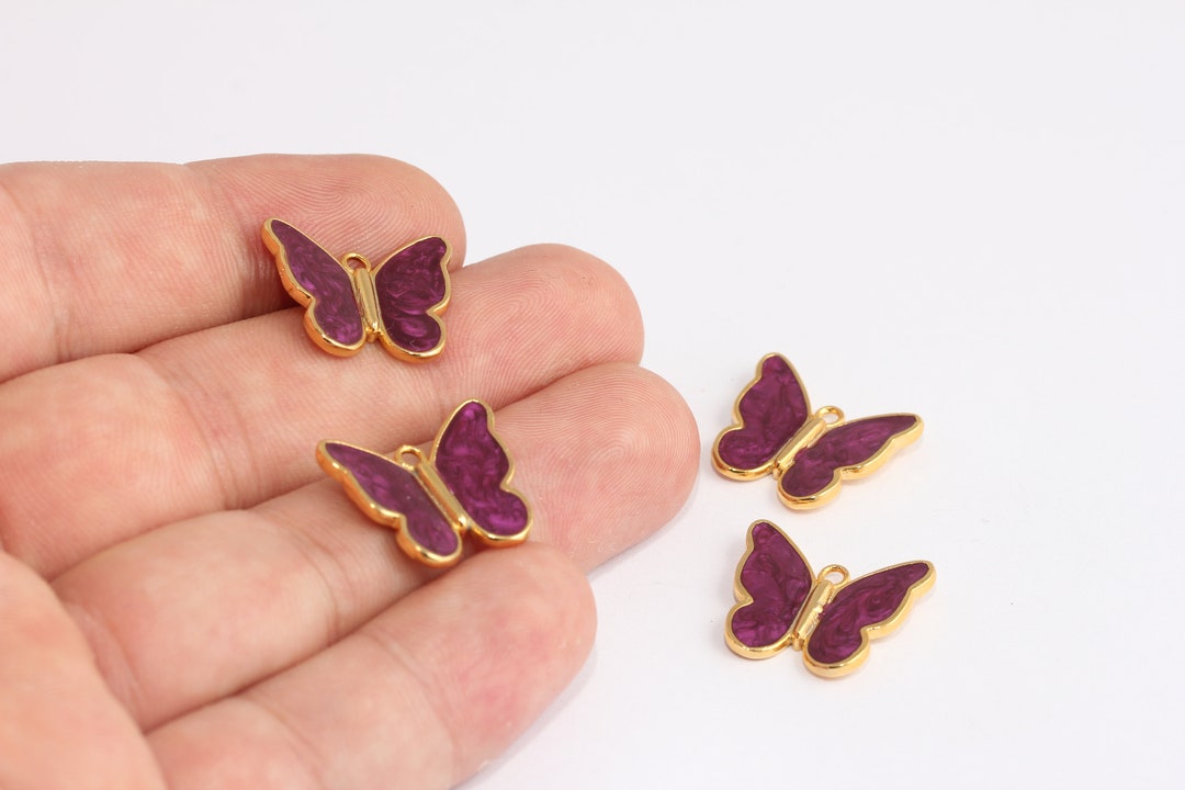 17x20mm 24k Shiny Gold Plated Butterfly Charms, Butterfly Necklace ...